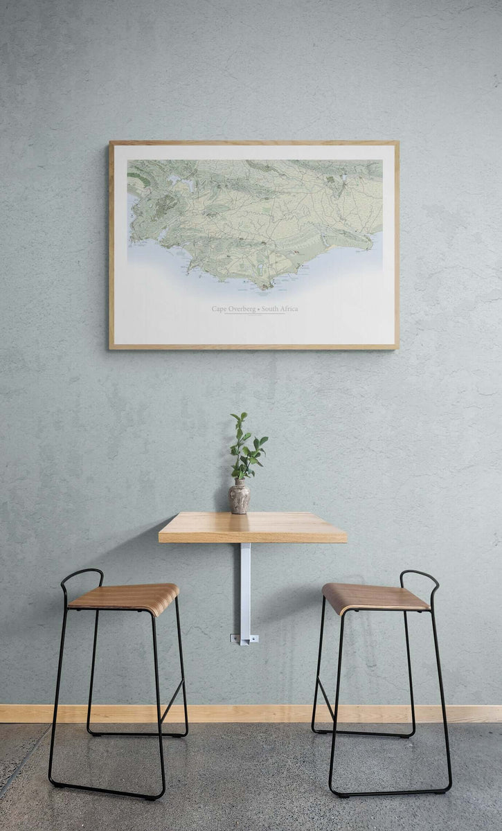 Cape Overberg Map Art Print