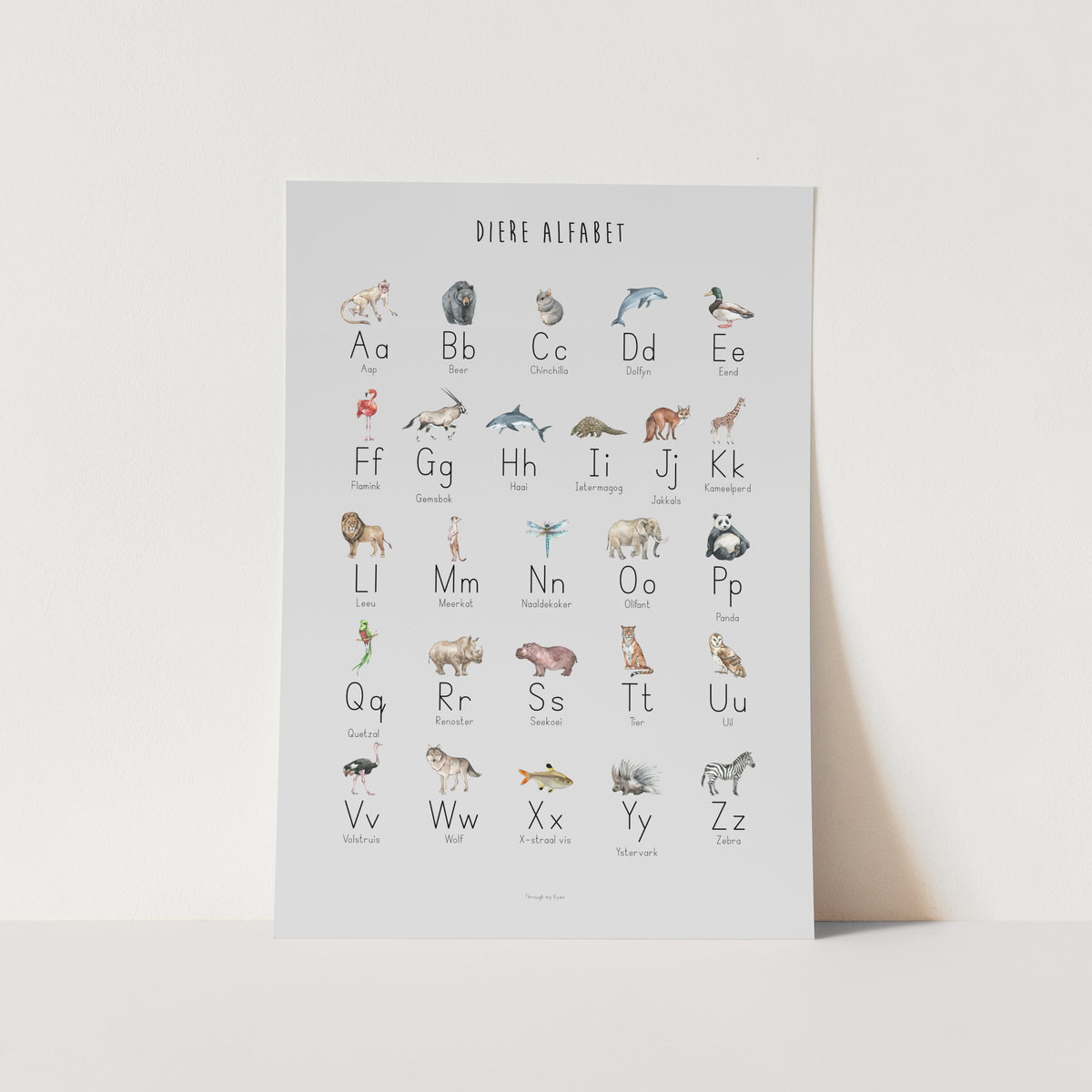 Diere Alfabet Art Print