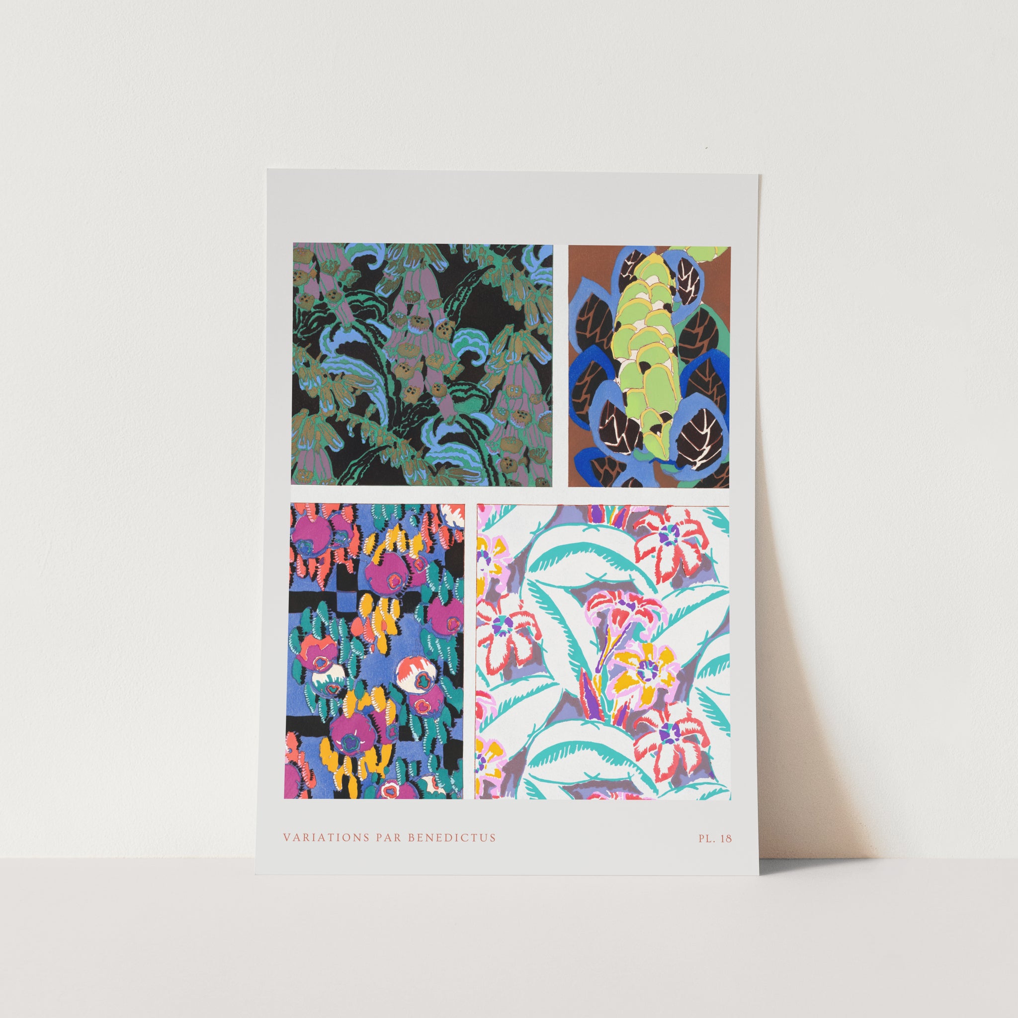 Floral Vintage Art Deco Pattern - Variations 18