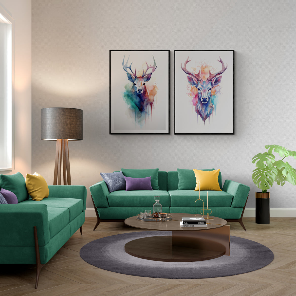 Watercolour Stag #2 Art Print