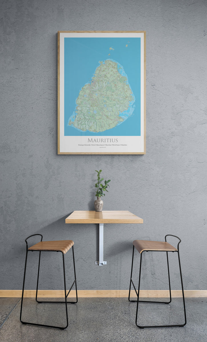 Mauritius Map Art Print