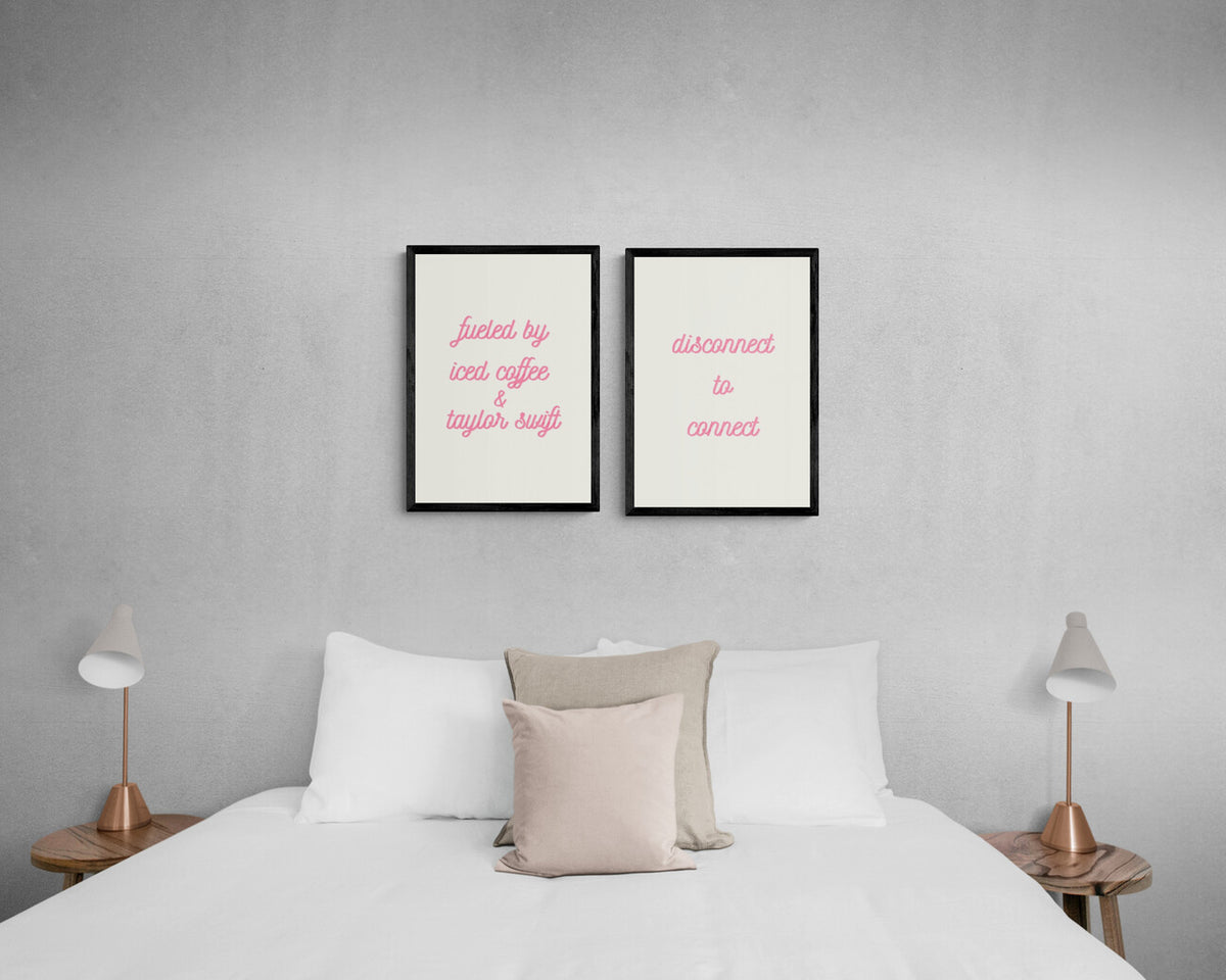 Disconnect to Connect in Pink Art Print