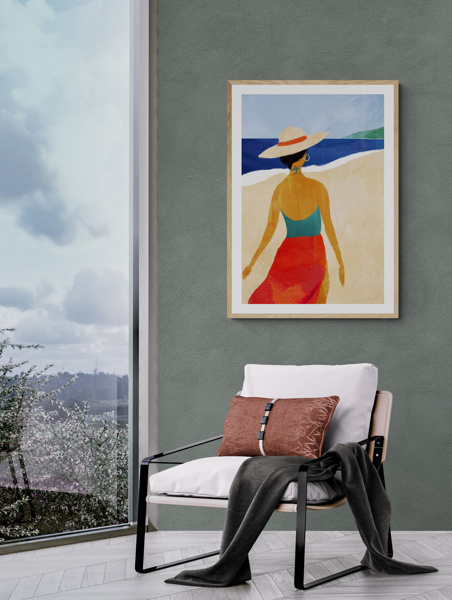 Beach Girl 05 by Henry Rivers Art Print