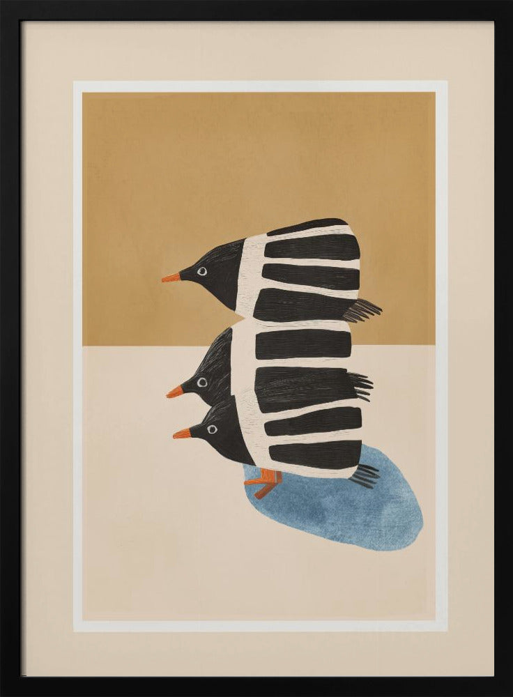 Minimal Penguin Stack wall art print