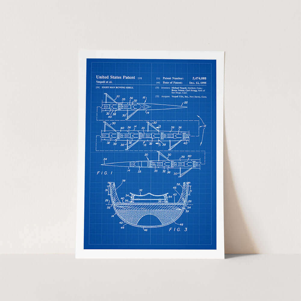 8 Man Rowing Shell Patent Art Print