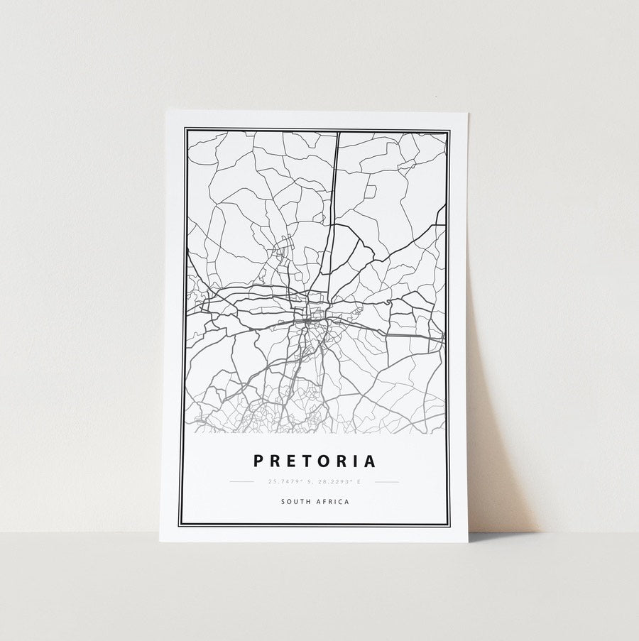 Pretoria Map Art Print