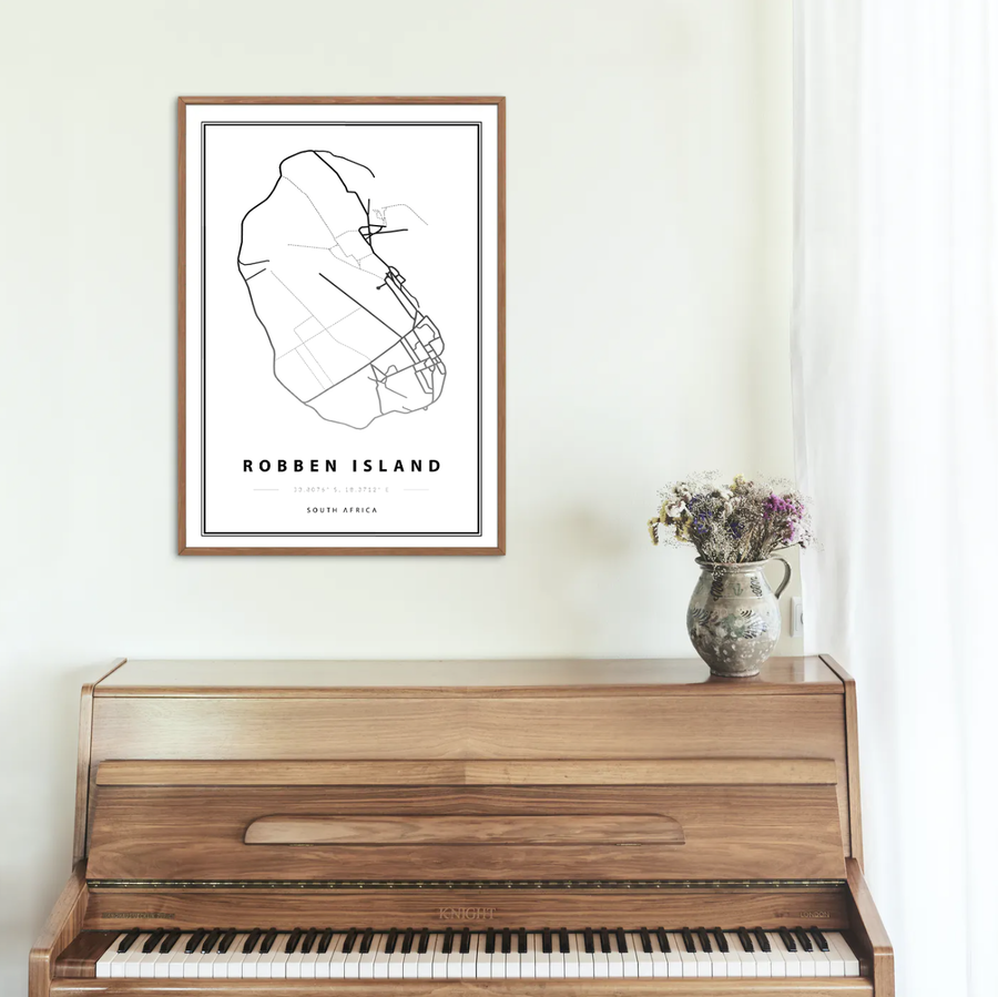 Robben Island Map Art Print