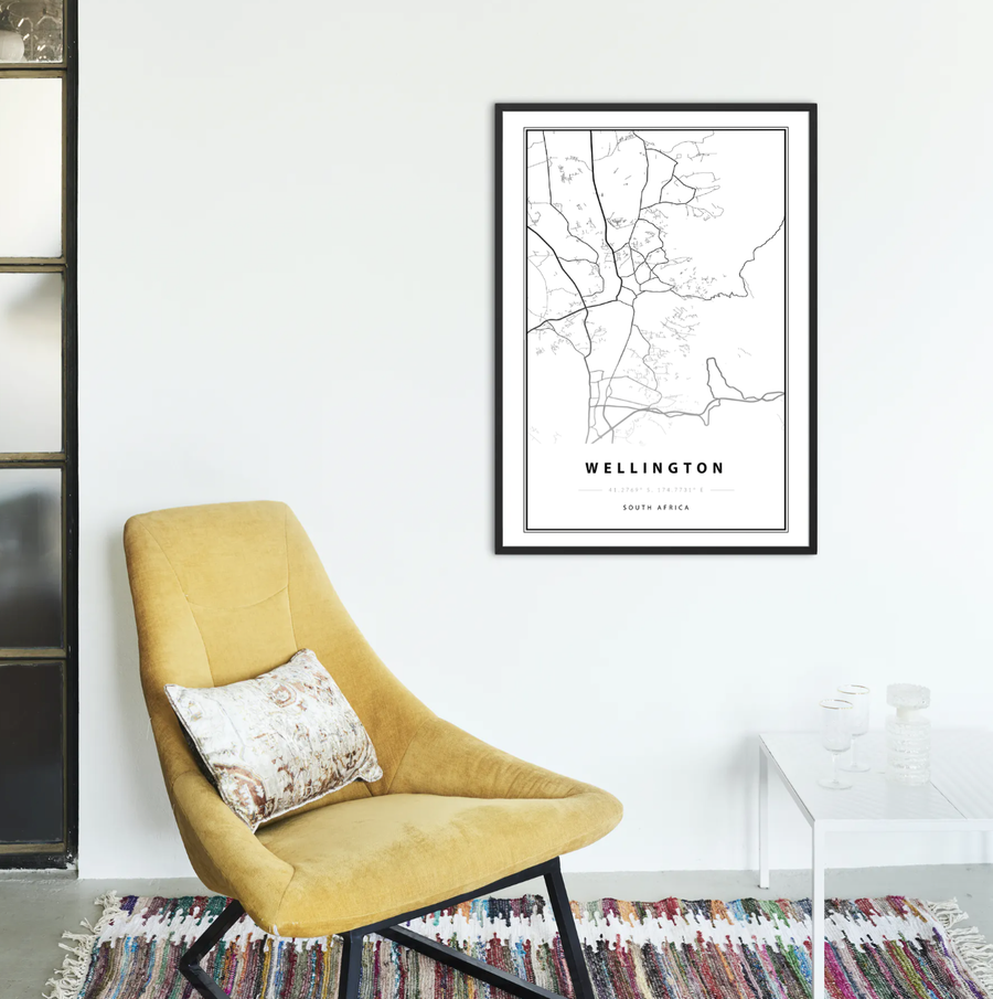 Wellington Map Art Print