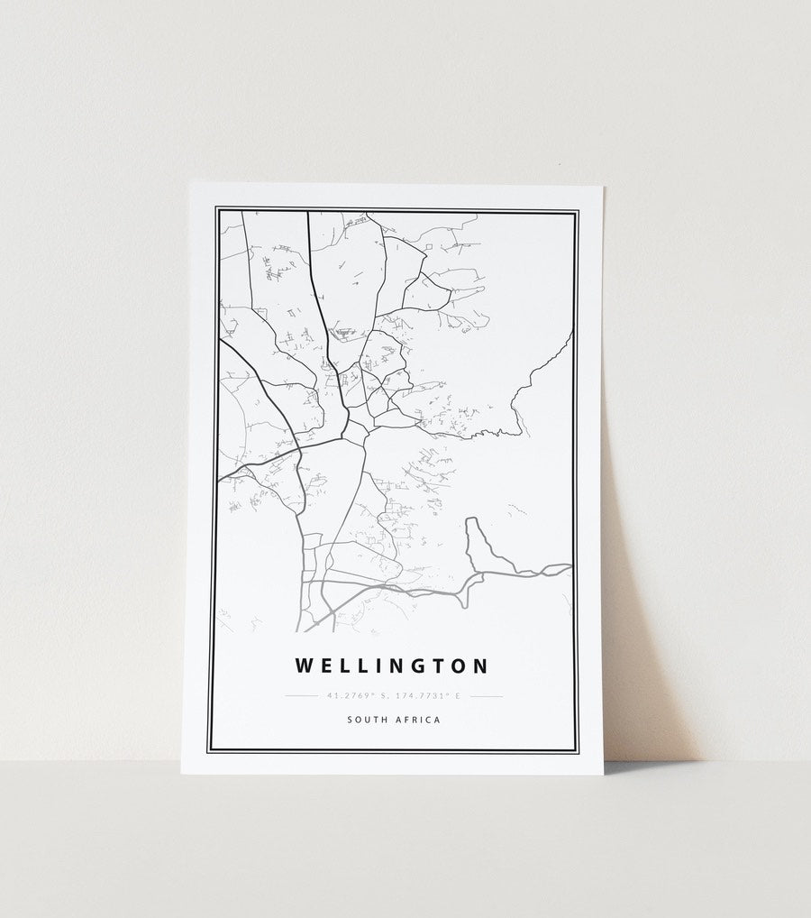 Wellington Map Art Print