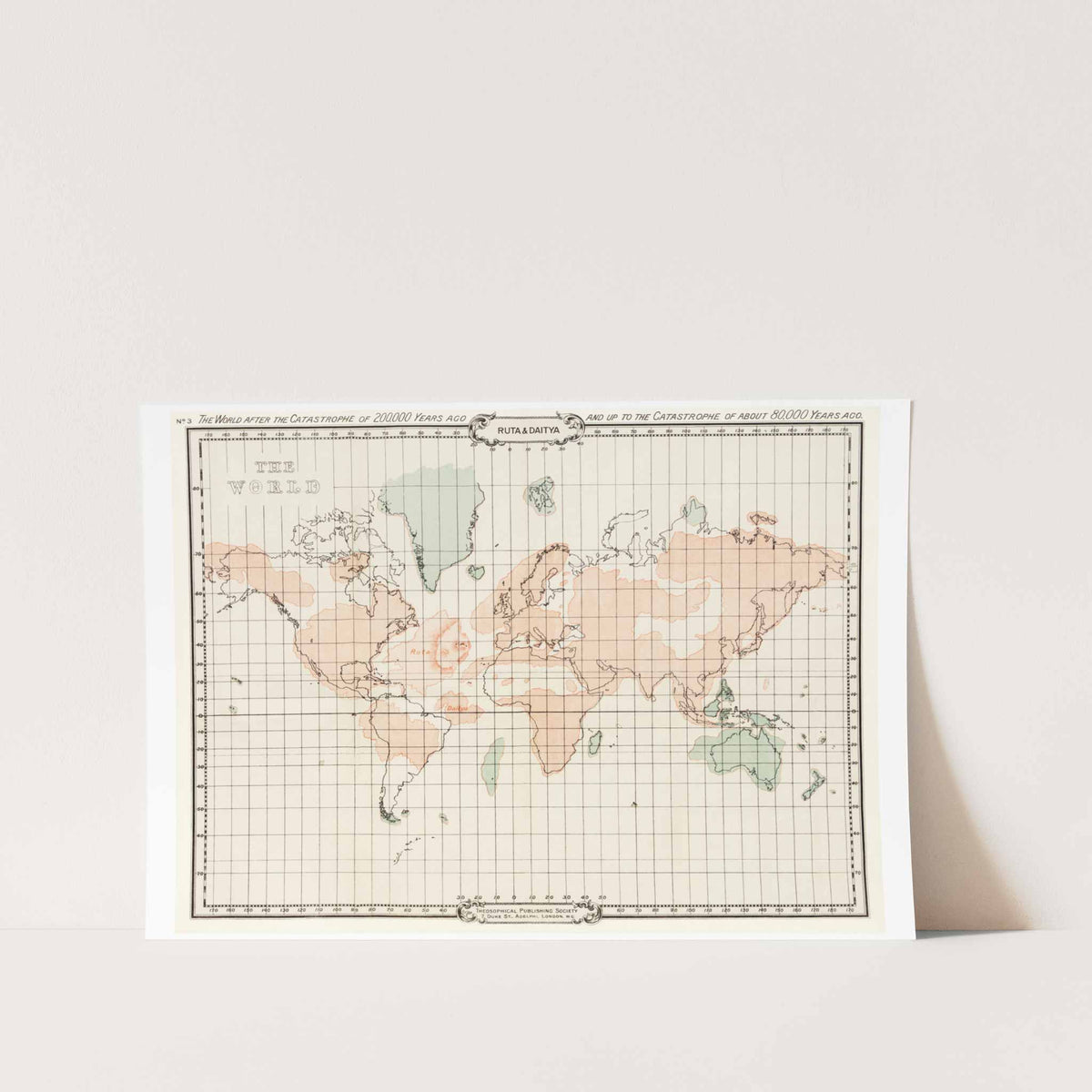 The world after the Catastrophe Map Art Print