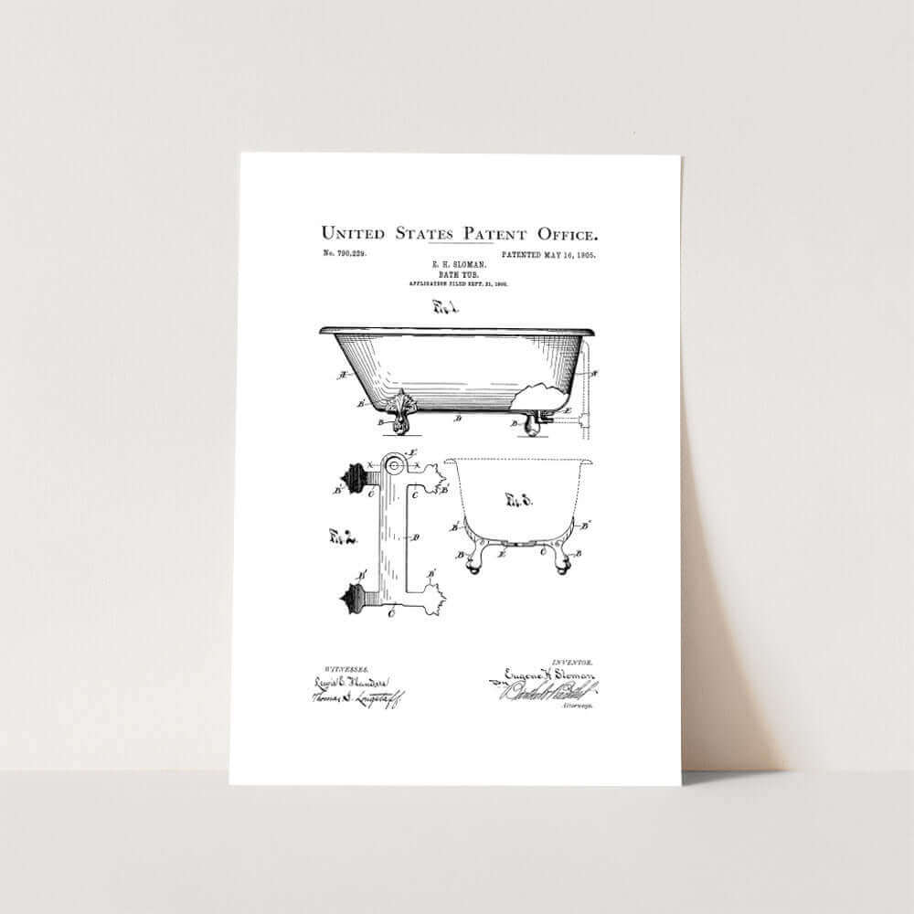 Bath Patent Art Print