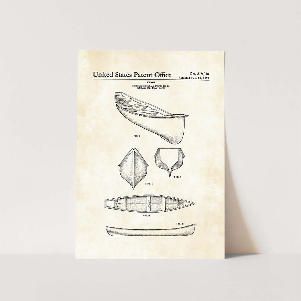 Canoe Patent Art Print