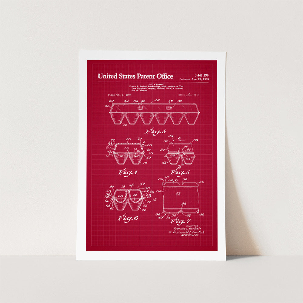 Egg Carton Patent Art Print