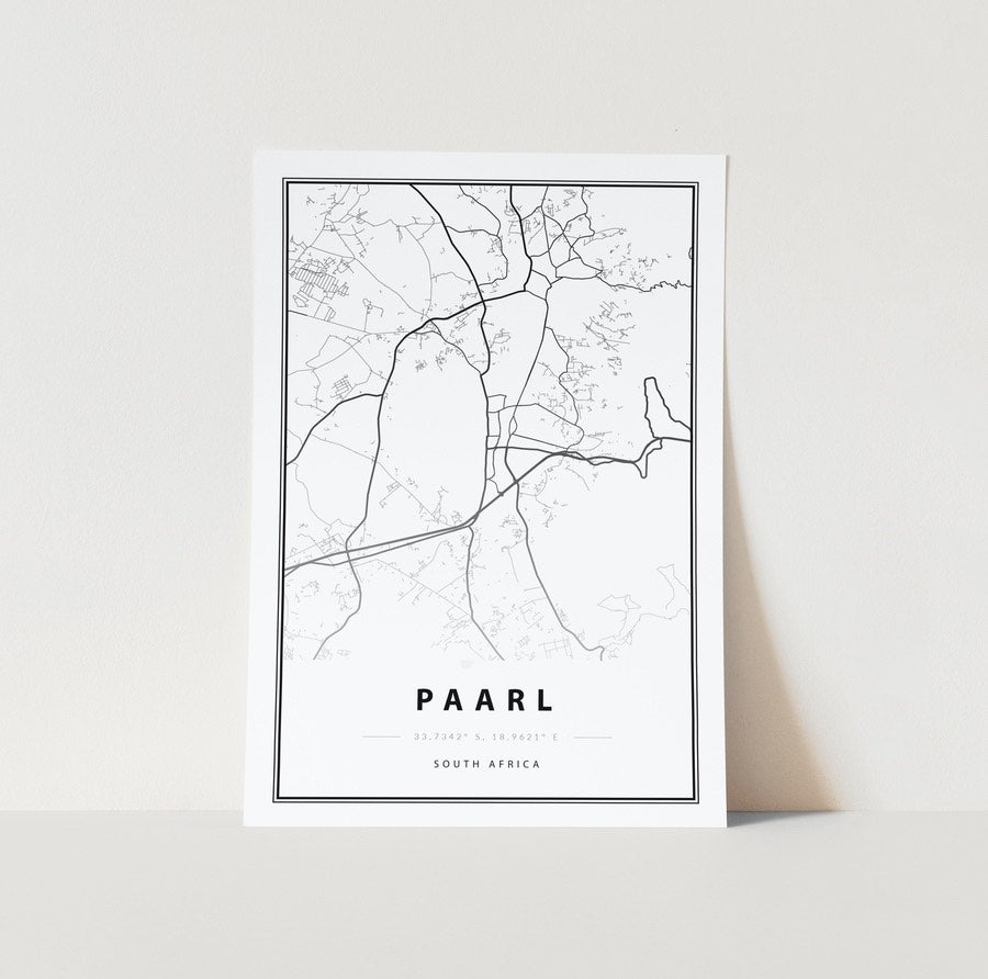 Paarl Map Art Print