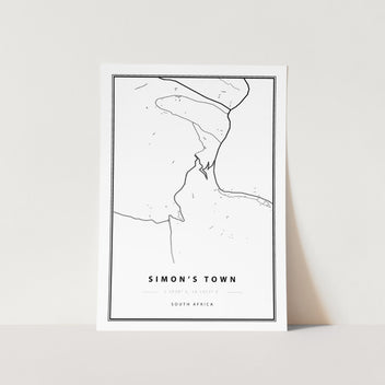 Simon's Town Map Art Print